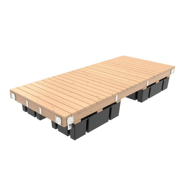 5' x 12' Medium Freeboard Floating Dock Hardware Kit with 4 Foam Filled ...